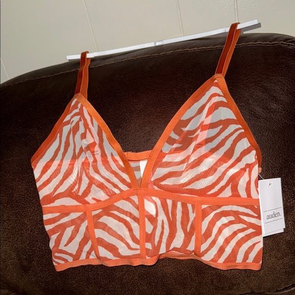 Auden | Intimates & Sleepwear | Vibrant Orange Zebra Bralette | Poshmark